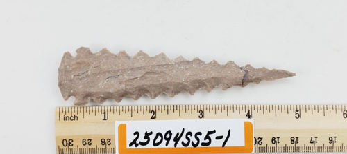 5" Serrated Spearhead - Lance Head - Drill Point - Knife - Hand Knapped ...