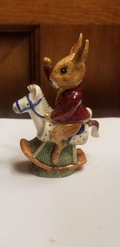 Vintage Royal Doulton Bunnykins Tally Ho DB12 rabbit ROCKING horse ...