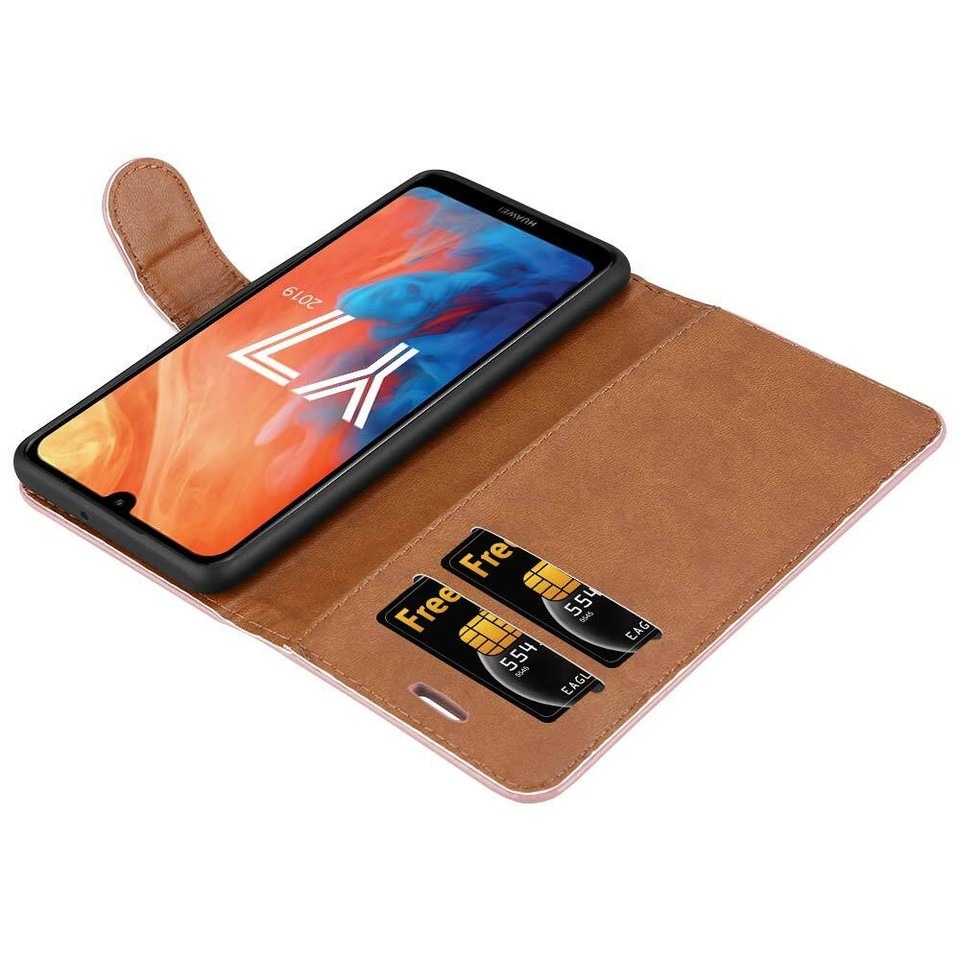 For Huawei Y7 2019 Phone Case Leather Wallet Flip Folio Stand View ...