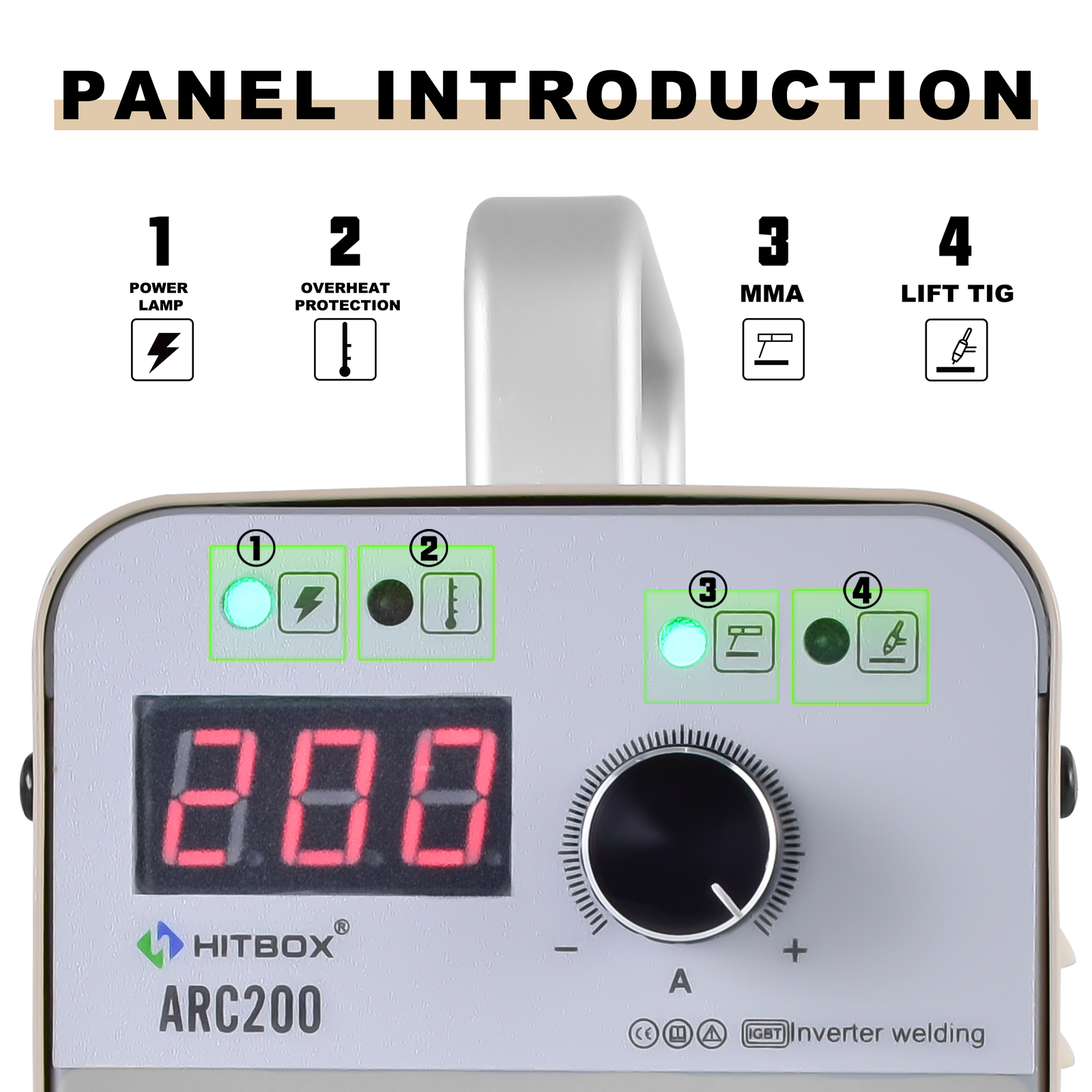 HITBOX ARC Welder 110/220V 200Amp MMA ARC LIFT TIG Welding Machine W ...