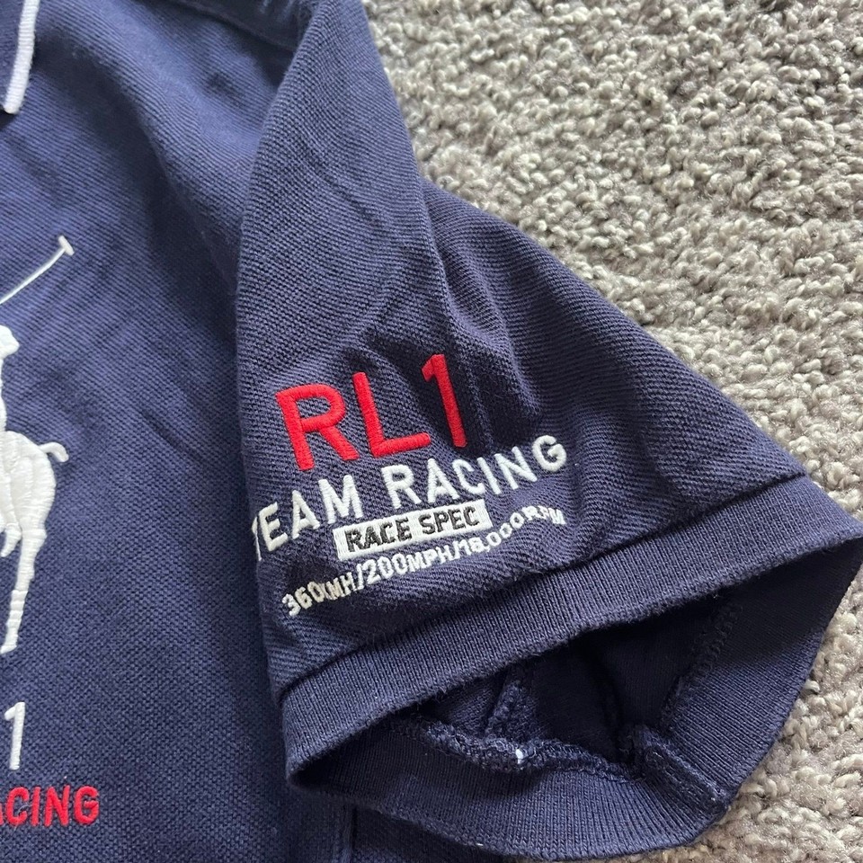 Polo Ralph Lauren 2011 RL Racing Polo Shirt Navy Blue Mens Large Crest ...