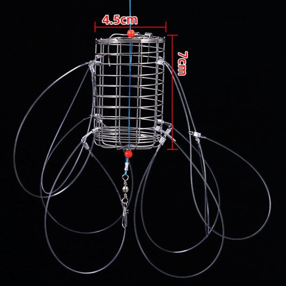Stainless Steel Crab Trap 8 Rings Bait Cage Crab Lobster Shrimp ...