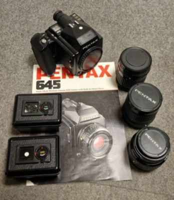 READ LISTING: Pentax 645 Film Camera, 3 Lenses (45mm, 75mm, 150mm ...