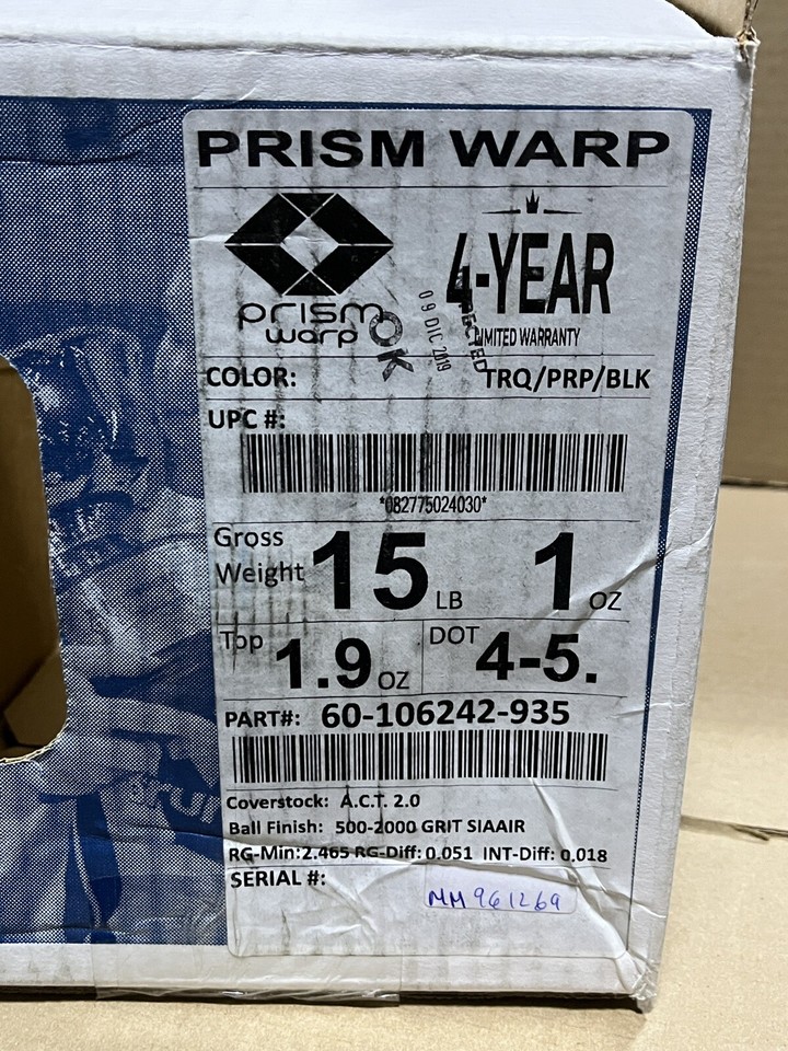 Brunswick Prism Warp 15 lb Bowling ball New in Original Box | eBay