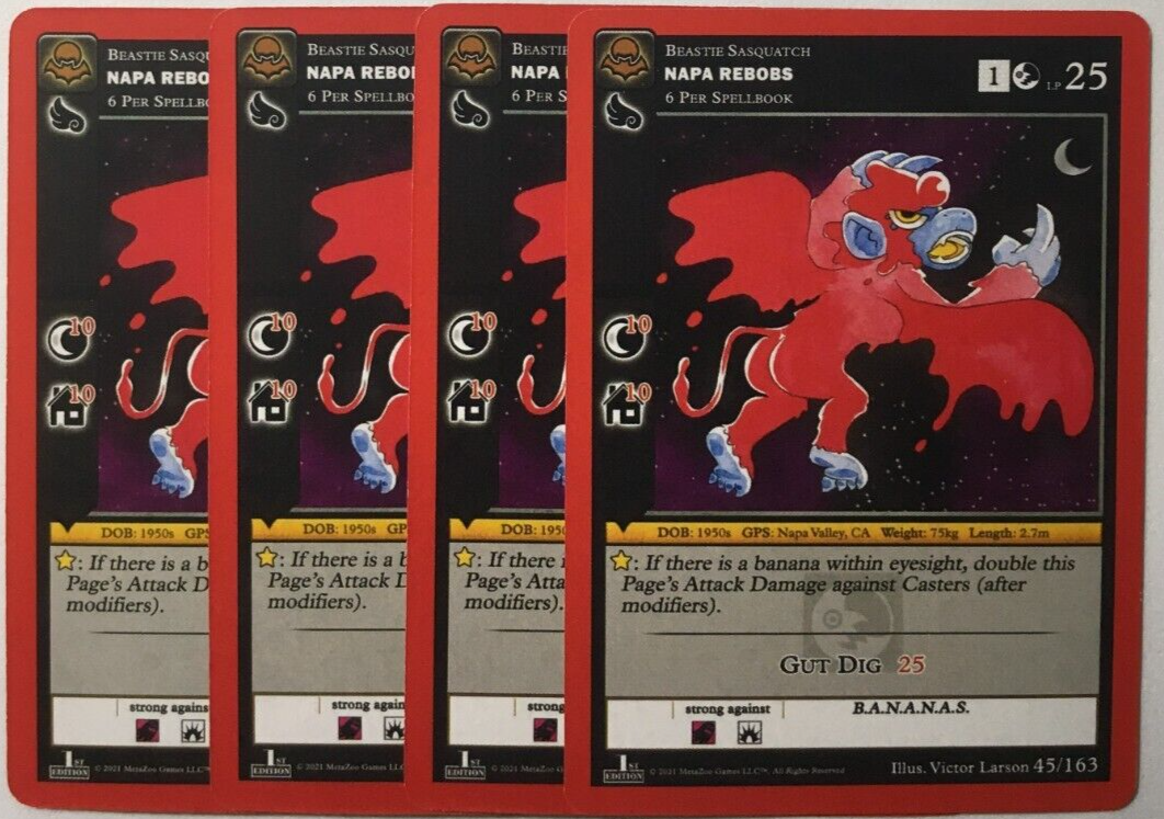 METAZOO 1ST. EDITION 4X NAPA REBOBS 45/163 NIGHTFALL NEAR MINT-PLAYSET ...