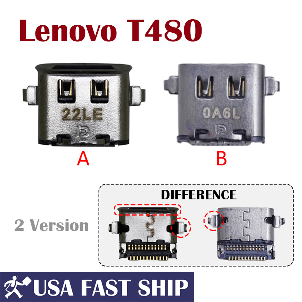 1-2X USB Power Jack Type-C Charging Port For Lenovo ThinkPad T480 T580 ...