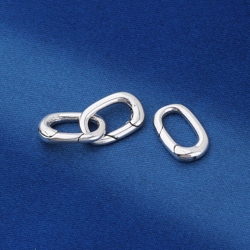 3x Sterling Silver Link Lock Jump Ring Charm Pendant Connector Clasp ...
