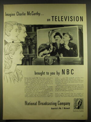 1944 NBC National Broadcasting Company Ad - Imagine Charlie McCarthy | eBay