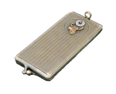 925 Silver Vintage Antique Red Stone Moose Watch Fob Pendant (OPENS ...