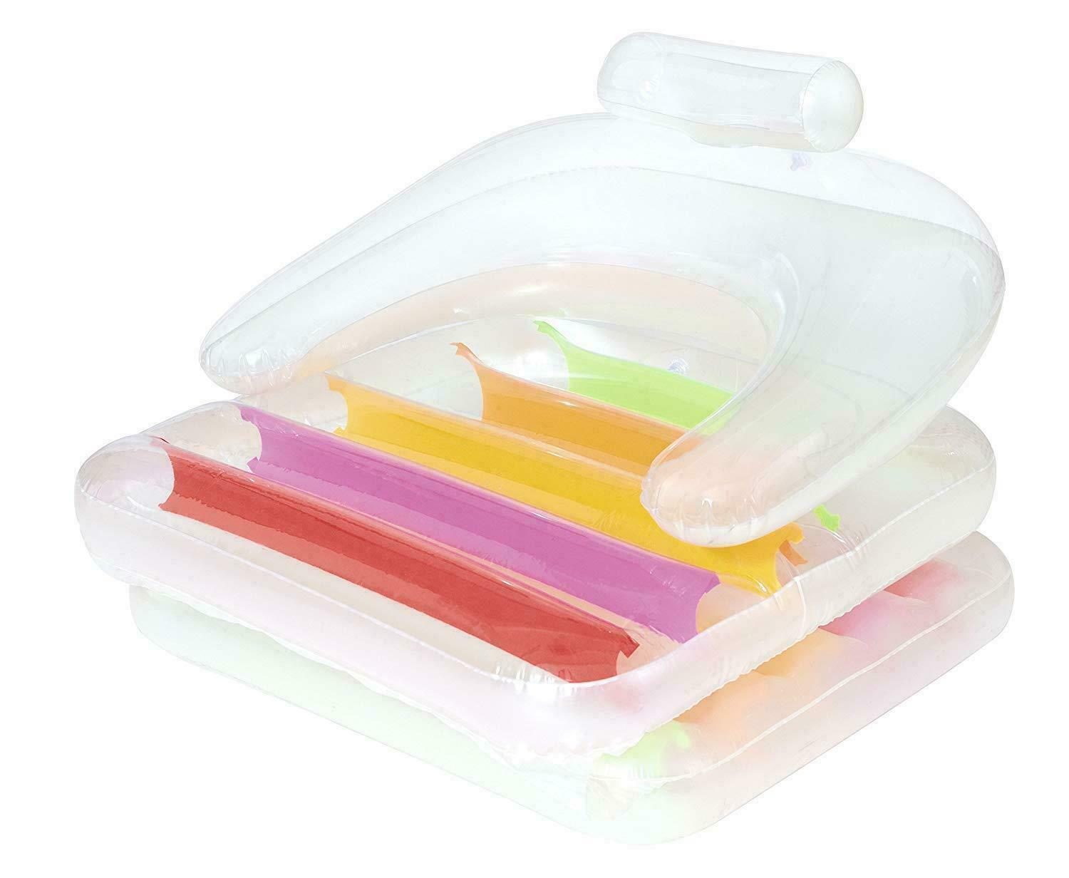 FOLDING BESTWAY 79X35 INCH LOUNGE LILO CHAIR BEACH SWIMMING POOL ...