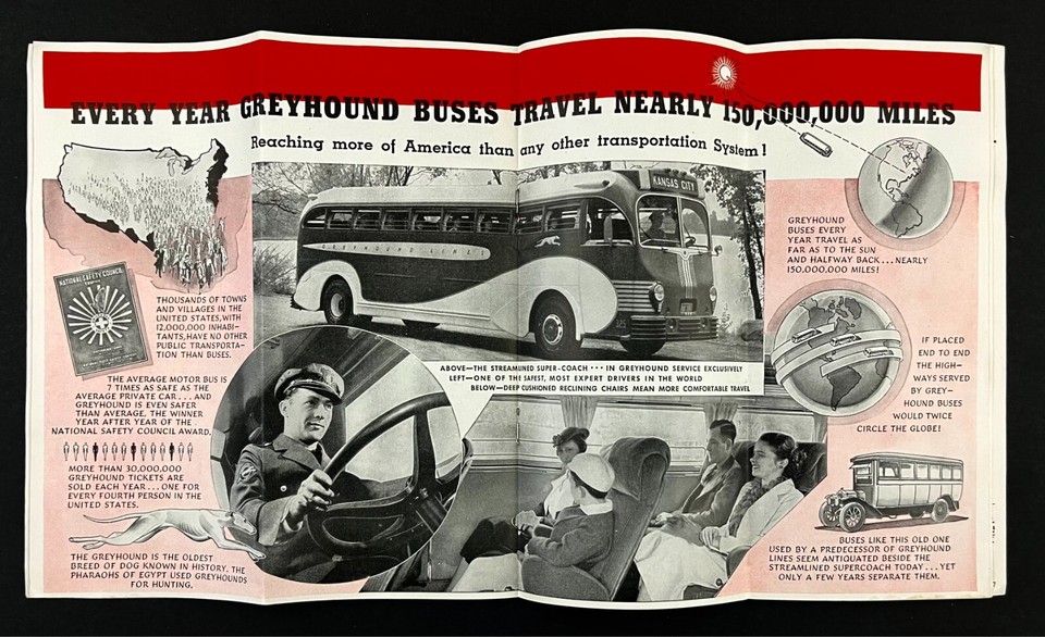 1936 Greyhound Bus Tours The Amazing America Sightseeing Vintage Travel ...