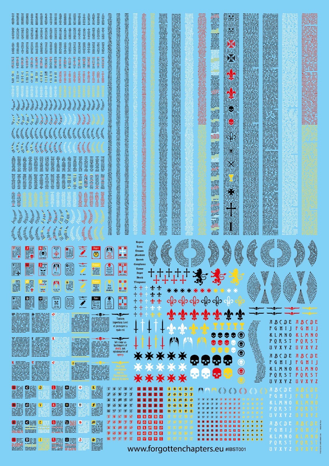 Scripts and Purity Seals Waterslide Transfers Decals for 28mm tabletop ...