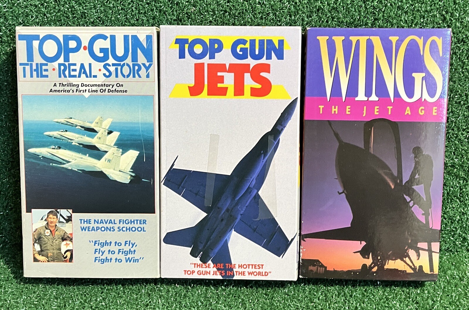 Lot of 3 Top Gun JETS, The Real Story, Wings The Jet Age VHS Video ...
