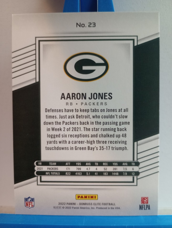 2022 Donruss Elite Football Aaron Jones Green Parallel No. 23 Packers🔥🔥 ...