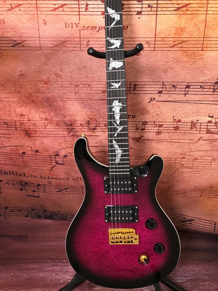Chinese purple color electric guitar bat inlays SE paul allender ...