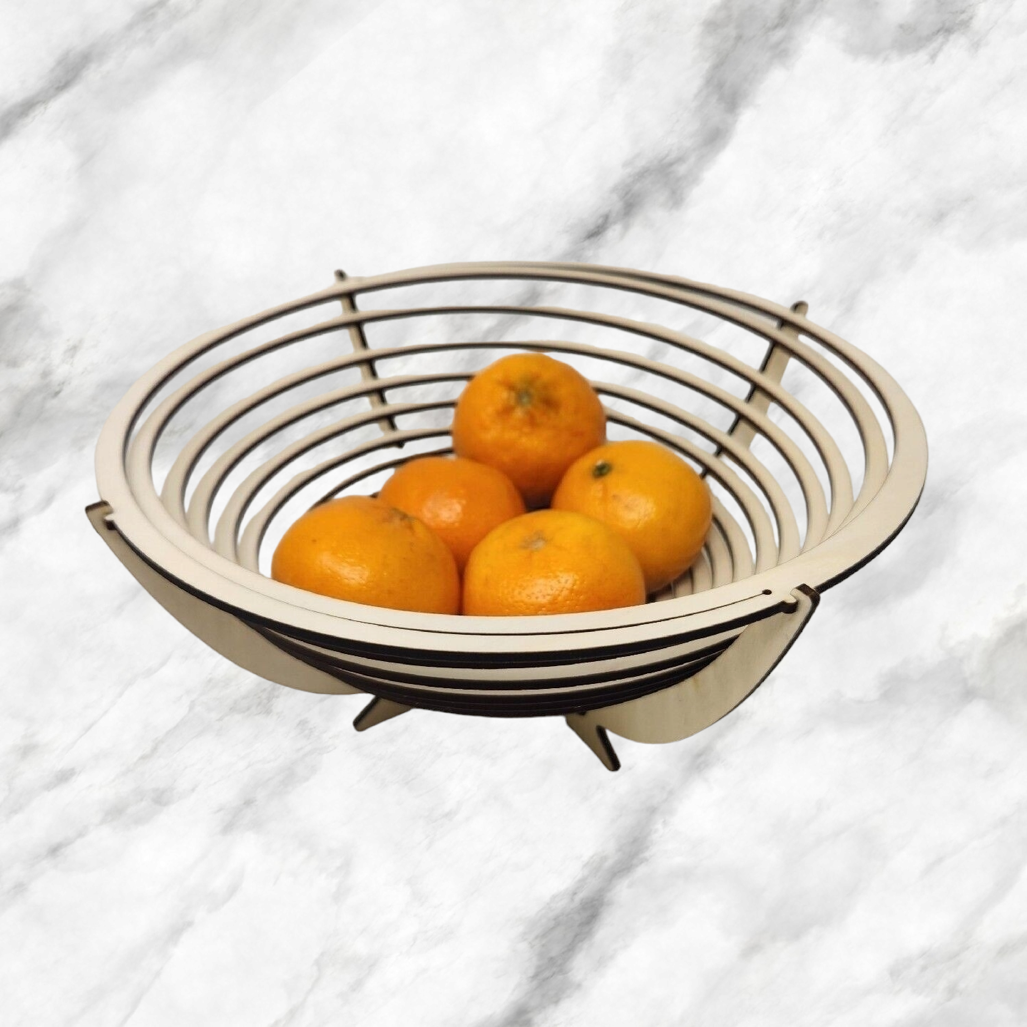 Large Round (9.5 inch) Spiral Basket Fruit Apple Basket Wood Fruit Bowl ...