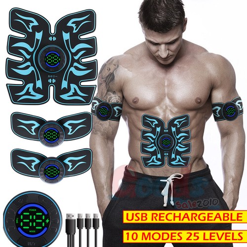 Electric Muscle Toner Machine ABS Toning Belt Simulation Fat Burner ...