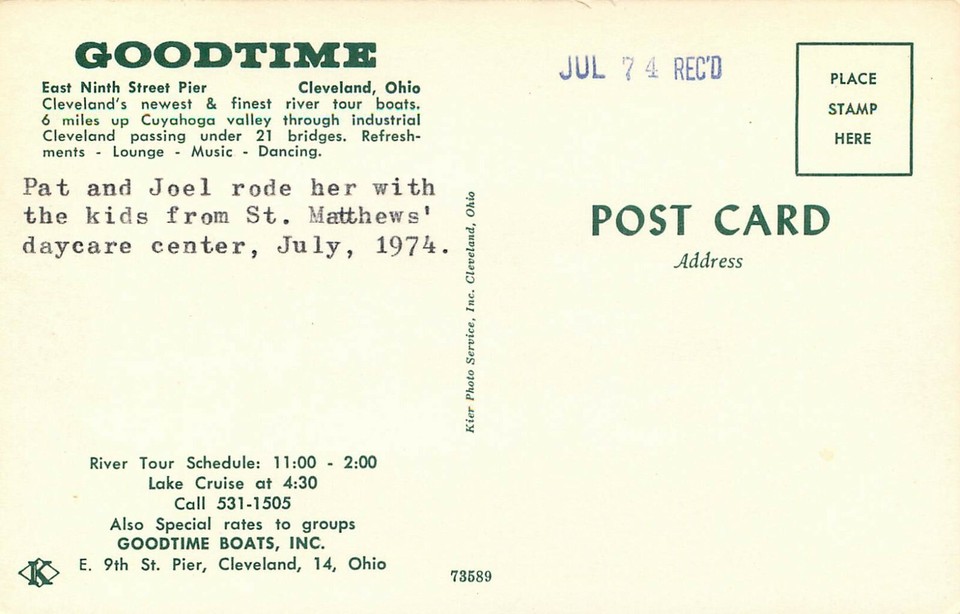 Goodtime II Boats Ship Transportation Postcard Cleveland Ohio 1974 ...