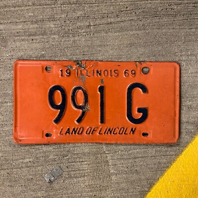 1969 Illinois G Truck License Plate 991 G Garage Auto Decor Three Digit ...