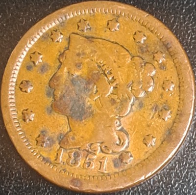 1851 Large One Cent Coin US Penny. | eBay