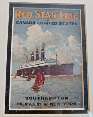 RED STAR LINE Ship US New York South Hampton Framed Wall Shipping Art ...