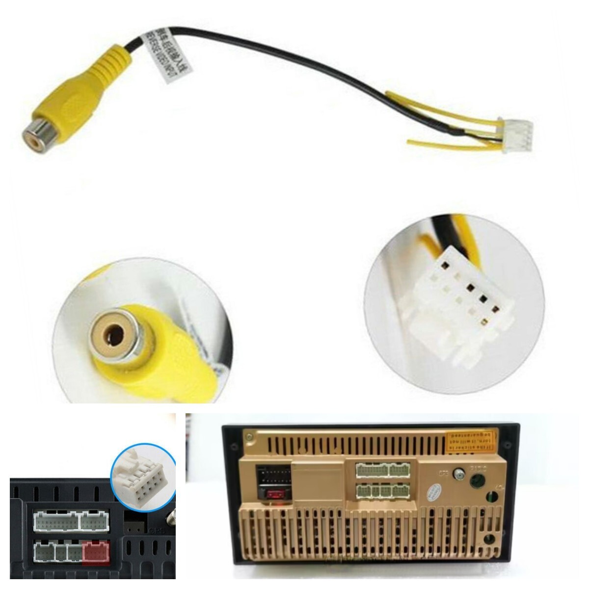 10Pin Rear View Backup Camera Cable Adapter RCA For Android Car Stereo ...