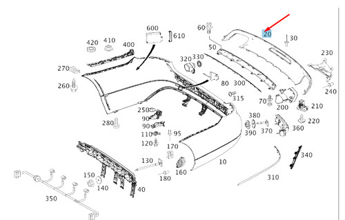 MERCEDES-BENZ CLS C218 REAR BUMPER BOTTOM SECTION TRIM A2188852125 NO🇺🇸 ...