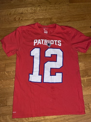 Nike Patriots Tom Brady 12 Tee T Shirt Red medium Nike Patriots Tom ...
