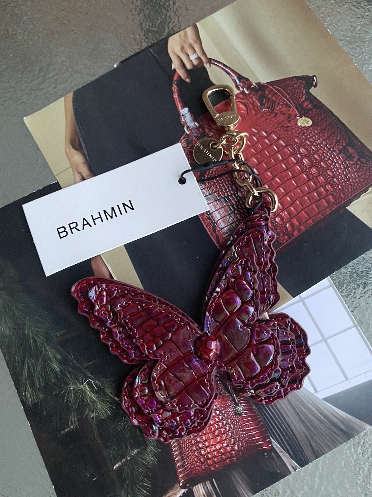 NWT BRAHMIN BUTTERFLY TASSEL SANGRIA MELBOURNE LEATHER | eBay