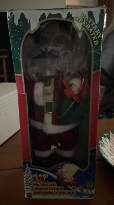 16” Musical Christmas Moving Figure Santa Claus Figure With Lamp ...