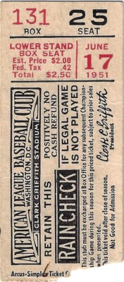 1951 Washington Senators June 17 at Clark Griffith Stadium vs ...