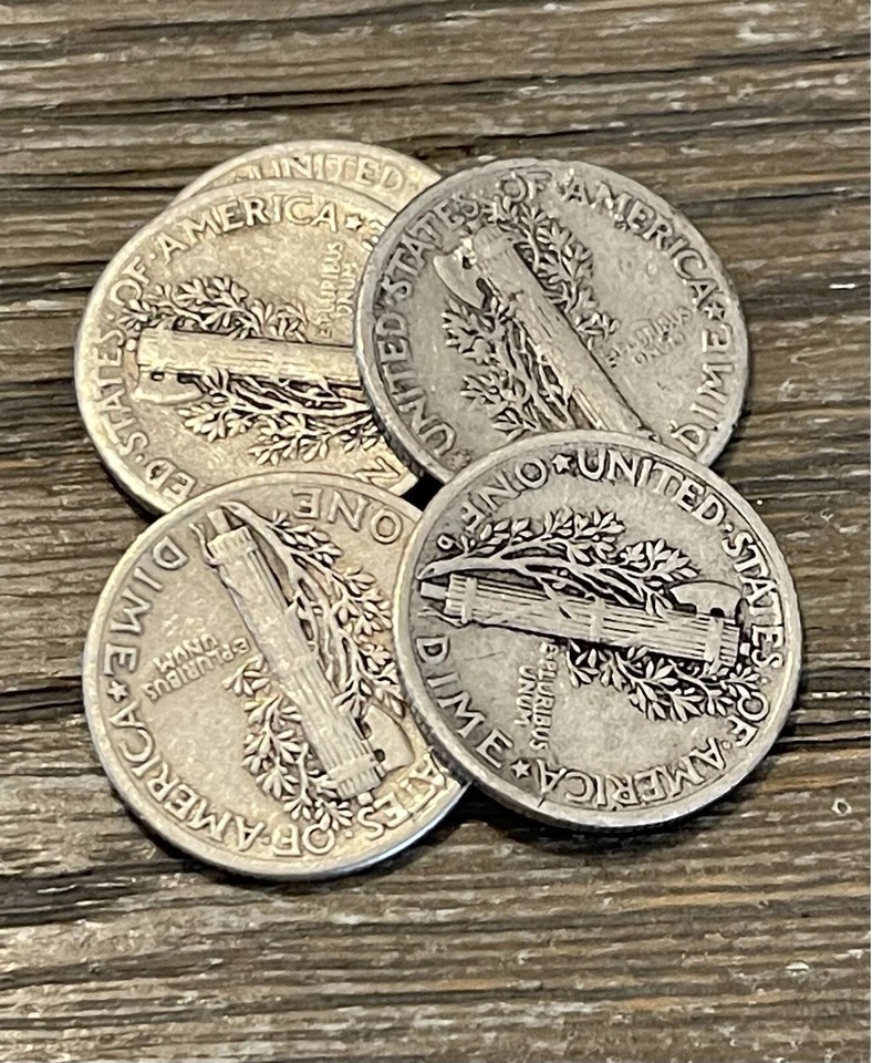 [Lot of 5] Mercury Dimes 1916-1945 LOTS OF 5 COINS - No Duplicates ...