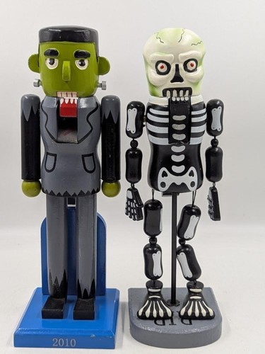 Pair Halloween Nutcrackers – 14” Skeleton and Frankenstein’s Monster | eBay