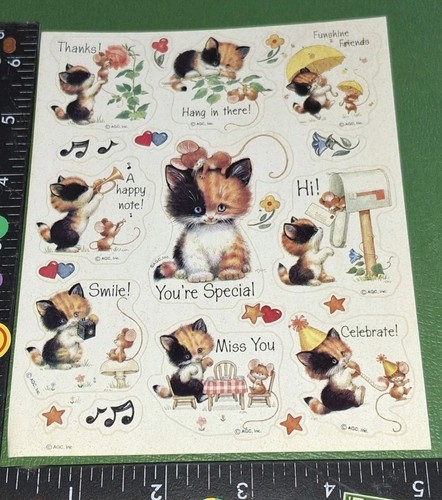 vintage Stickers Agc Calico Kitten 1 Sheet Cats | eBay