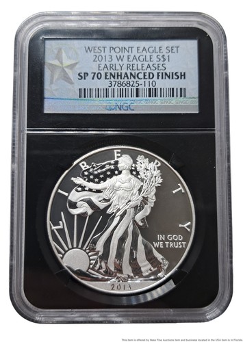 NGC 2013 W SP 70 Enhanced Finish American Eagle 1ozt 999 Silver Bullion ...