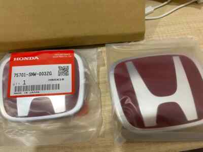 Honda Genuine Civic FD2 Type-R Front & Rear Red H Emblem Black Trim JDM ...