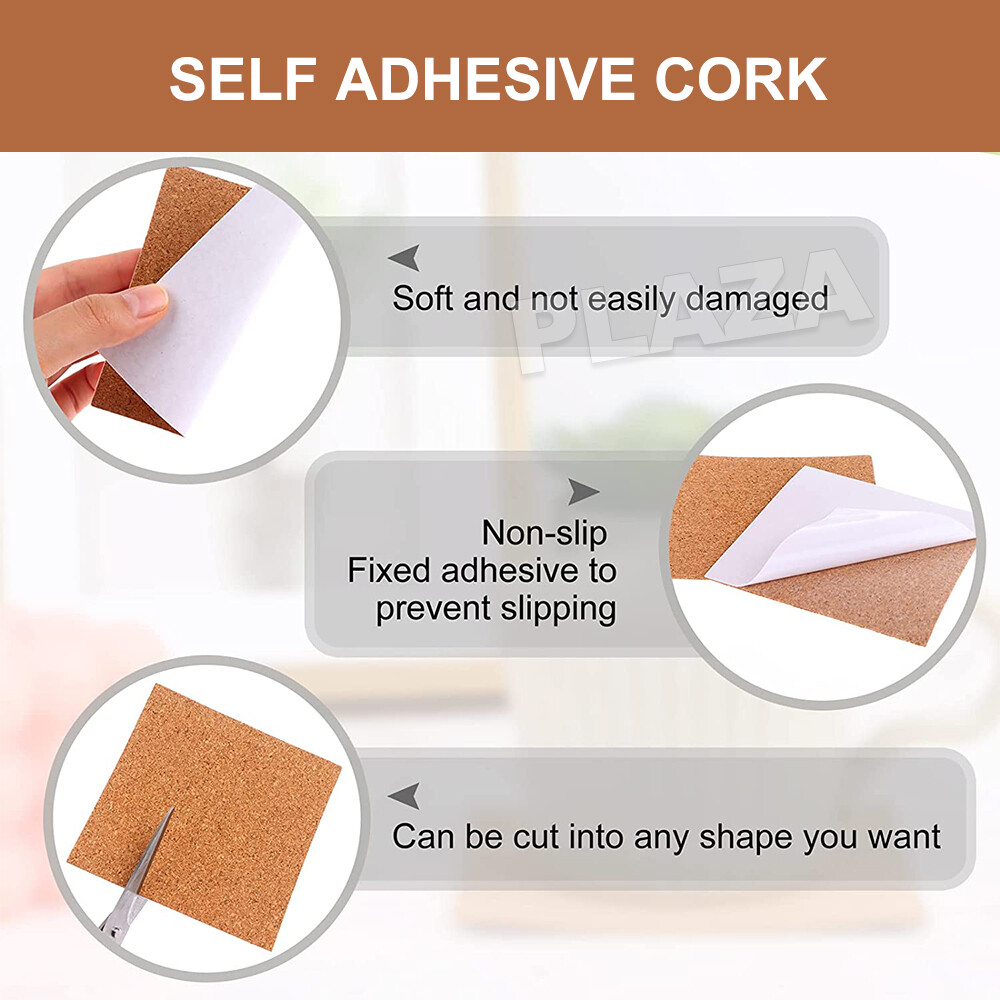 40pcs Self-adhesive Cork Coasters Square Cork Mats Cork Backing Sheets ...