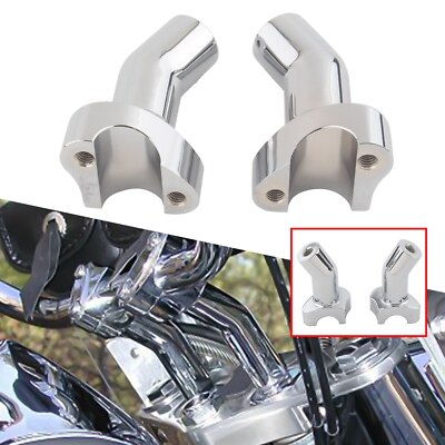 Chrome 3.5" Pullback Handlebar Risers For Harley Breakout Heritage ...