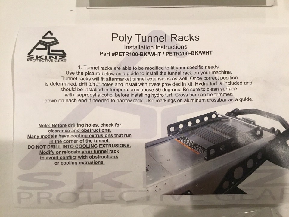 SPG 12” Poly Tunnel Rack Skinz Storage Bag Polaris Ski Doo Arctic Cat ...
