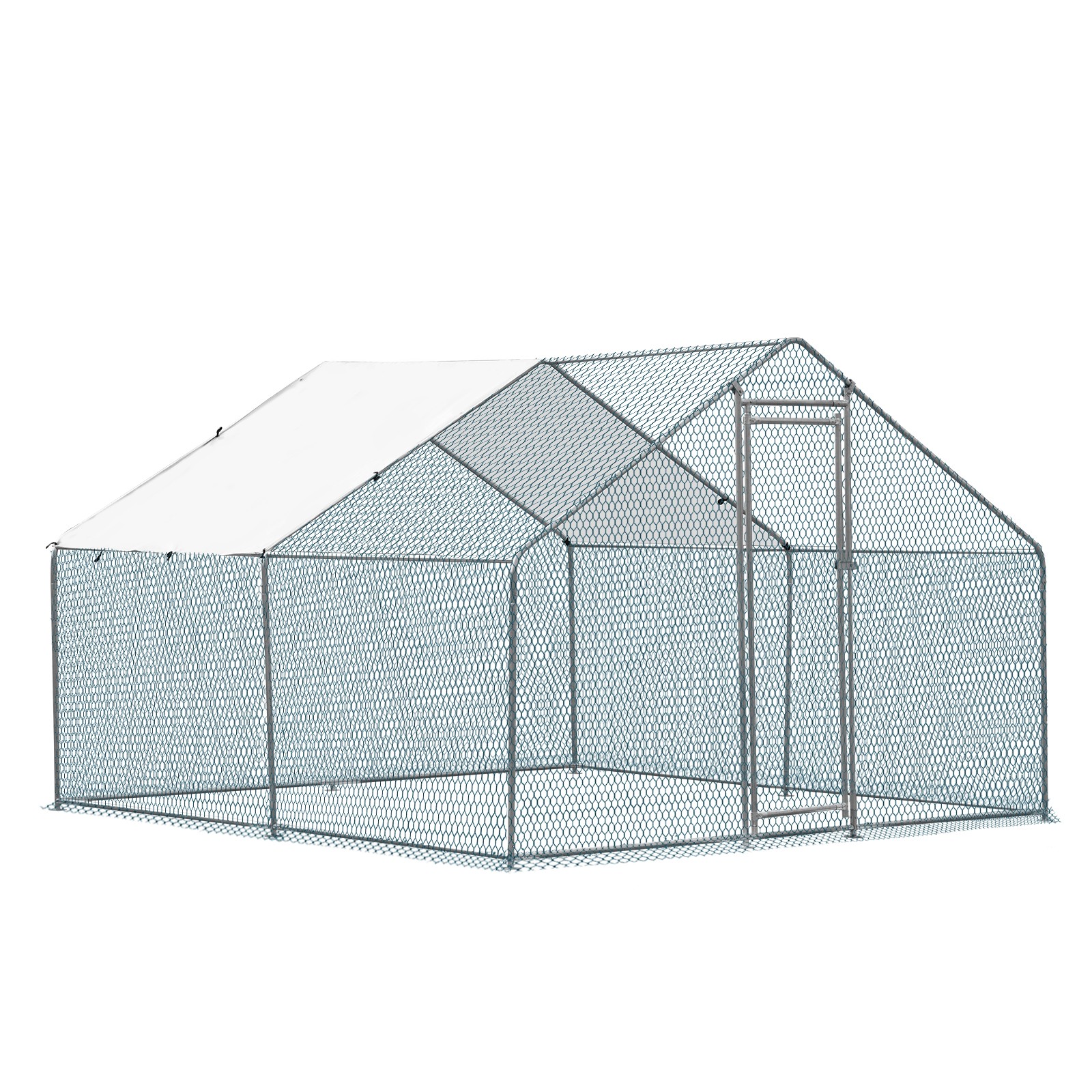 10 x 10FT Metal Walk In Chicken Coop Run Cage Rabbit Hutch Hen House ...