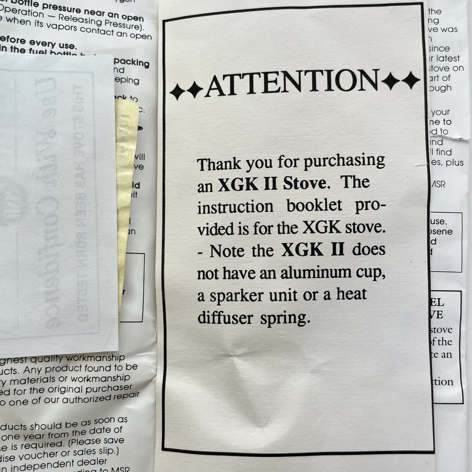 MSR XGK II 1981-1994 | Classic Camp Stoves