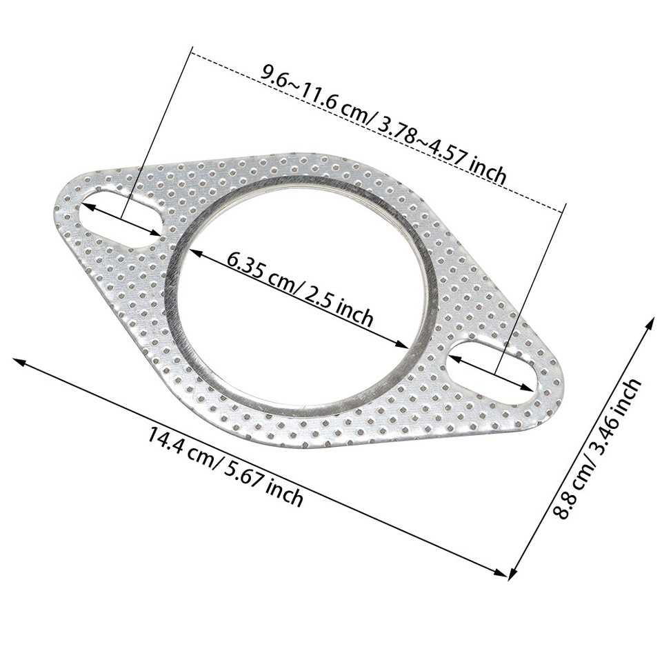 2.5inch Car 2 Bolt High Temp Exhaust Gasket Flange Cylinder Head Gasket ...