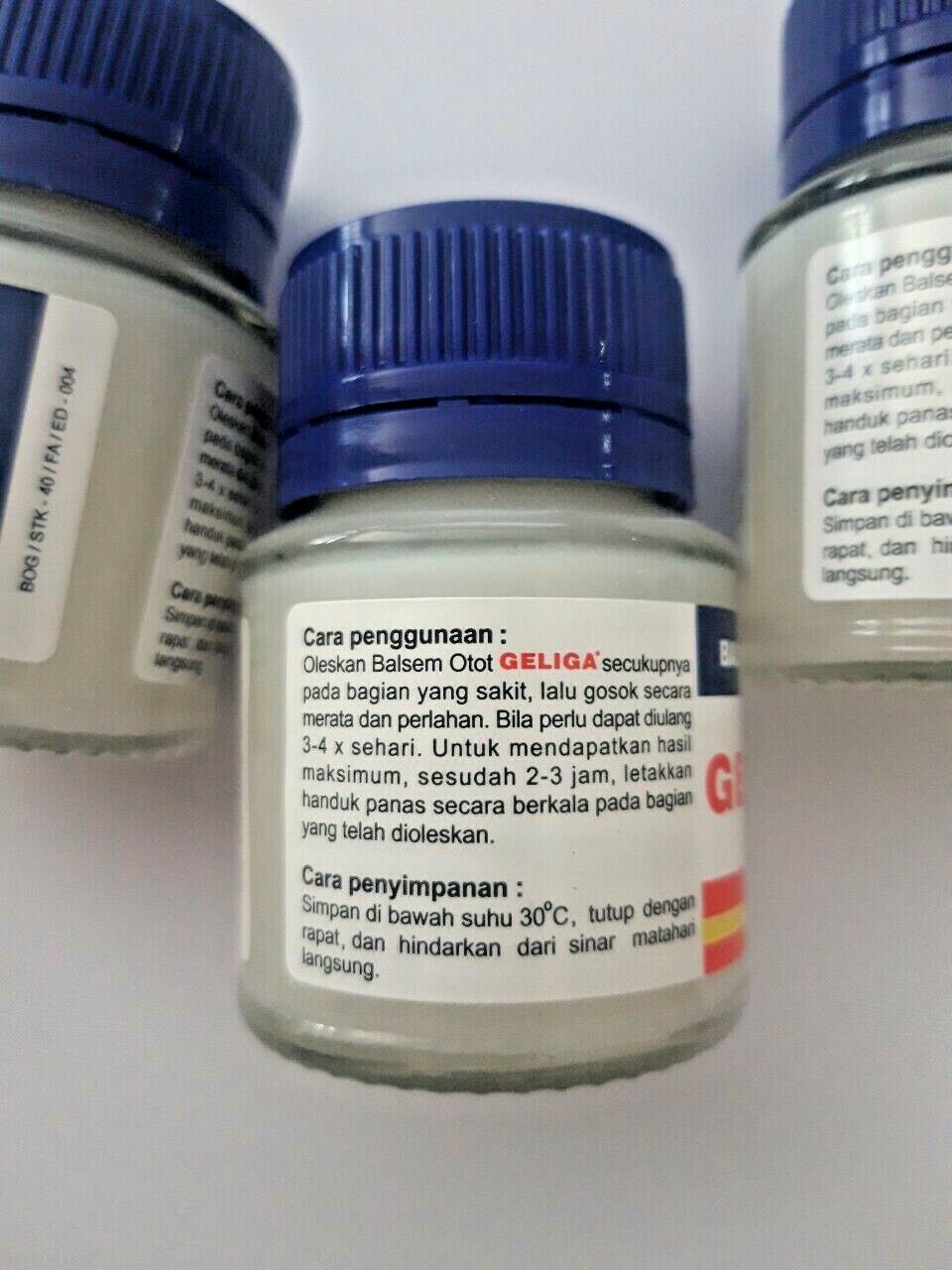 3x Geliga muscular Balm Balsem Otot Geliga 40g Muscle Pain Relief US ...