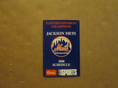 Jackson Mets Vintage Defunct Circa 1988 Team Logo Baseball Pocket ...