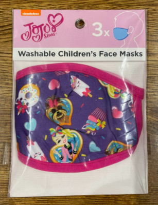 NICKELODEAN: Girl's Cloth Washable Face Masks, 3 Pack (Jojo Silva) | eBay