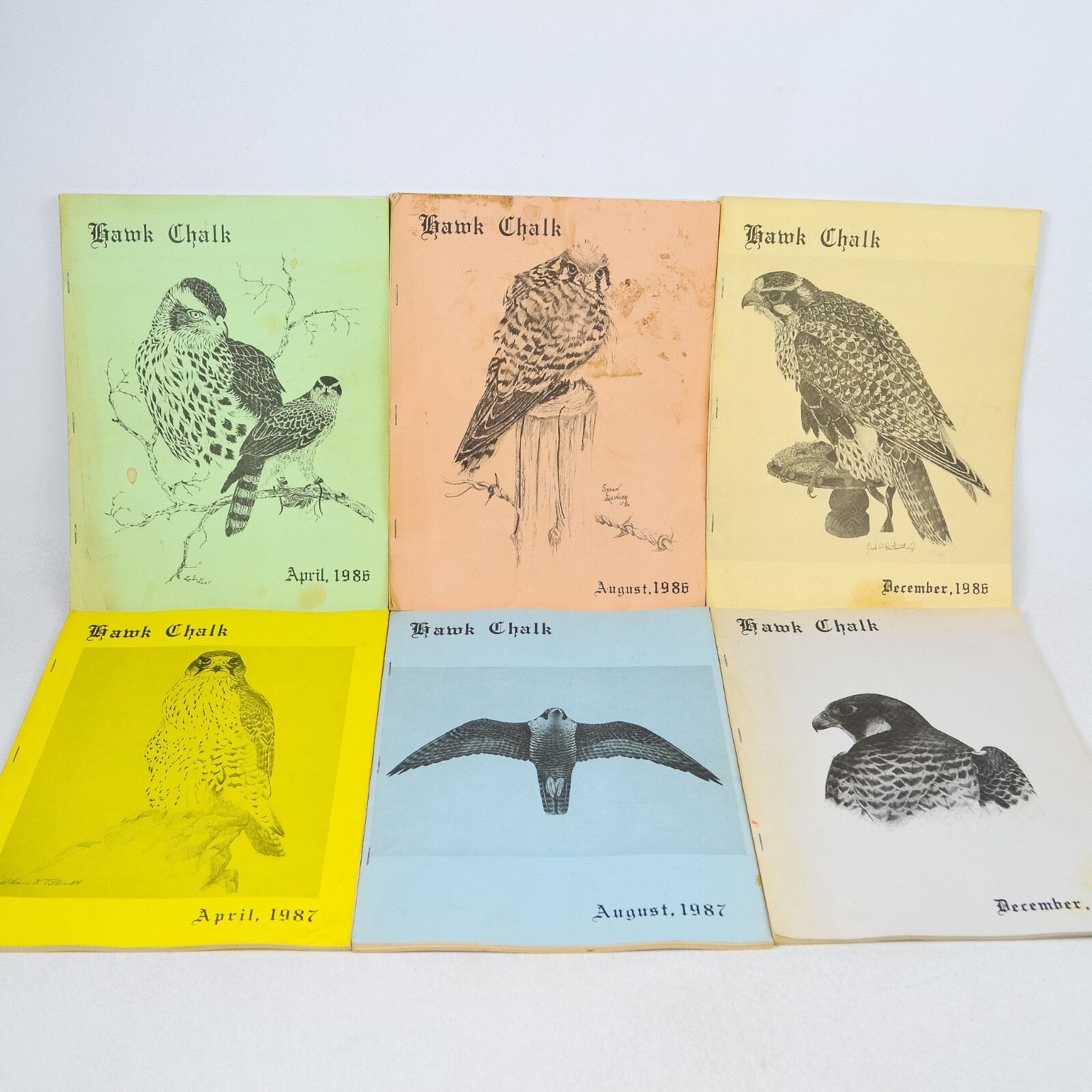 Hawk Chalk Falconer's Magazine Complete 1986 & 1987, 6 Issues Volumes ...