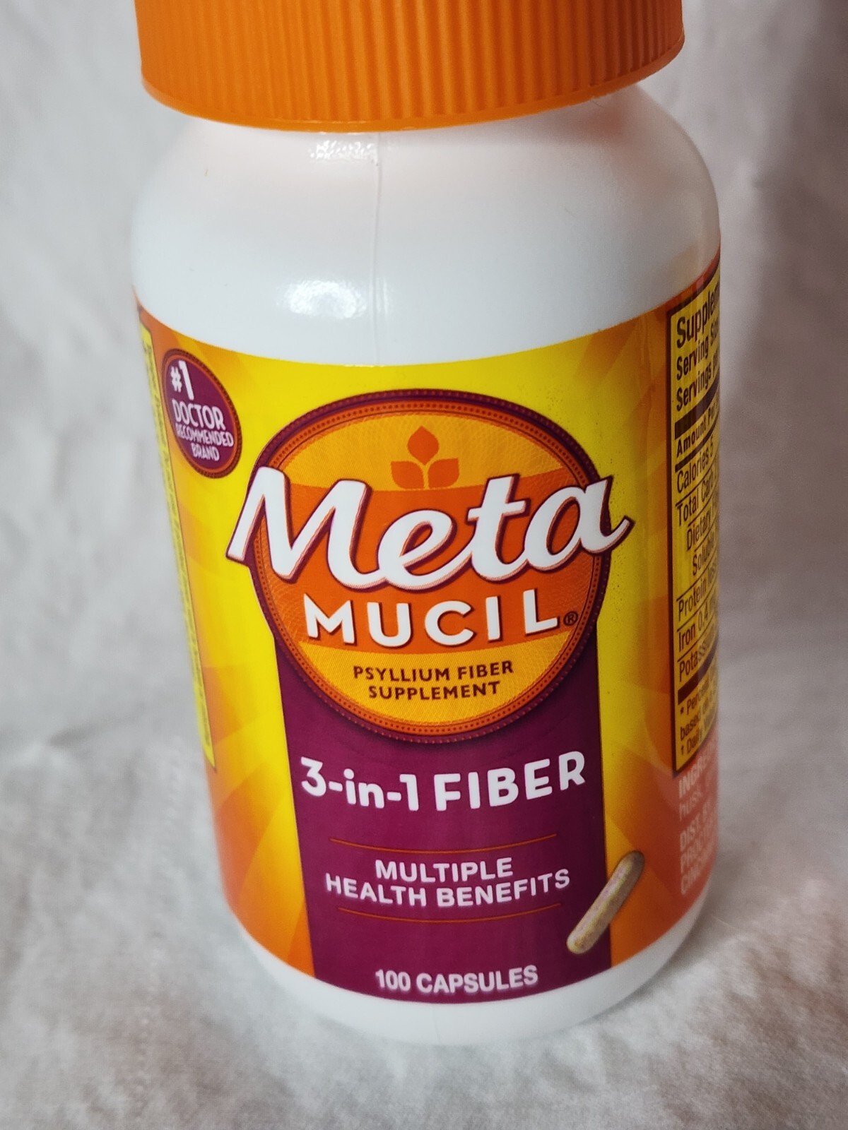 2- Metamucil Multi-Health Psyllium Fiber Supplement, 2- 100 Capsule ...
