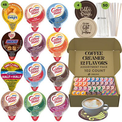 Coffee Mate Coffee Creamer Singles Variety Pack - 102ct - 12 Assorted ...