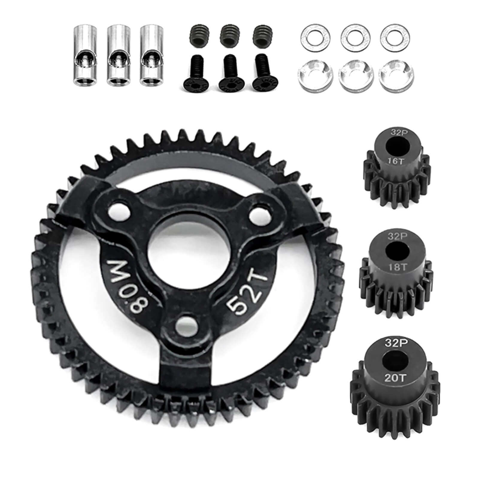 0.8M 32P Spur Gear 52T+16T+18T+20T For Traxxas Slash 2WD VXL XL-5 ...