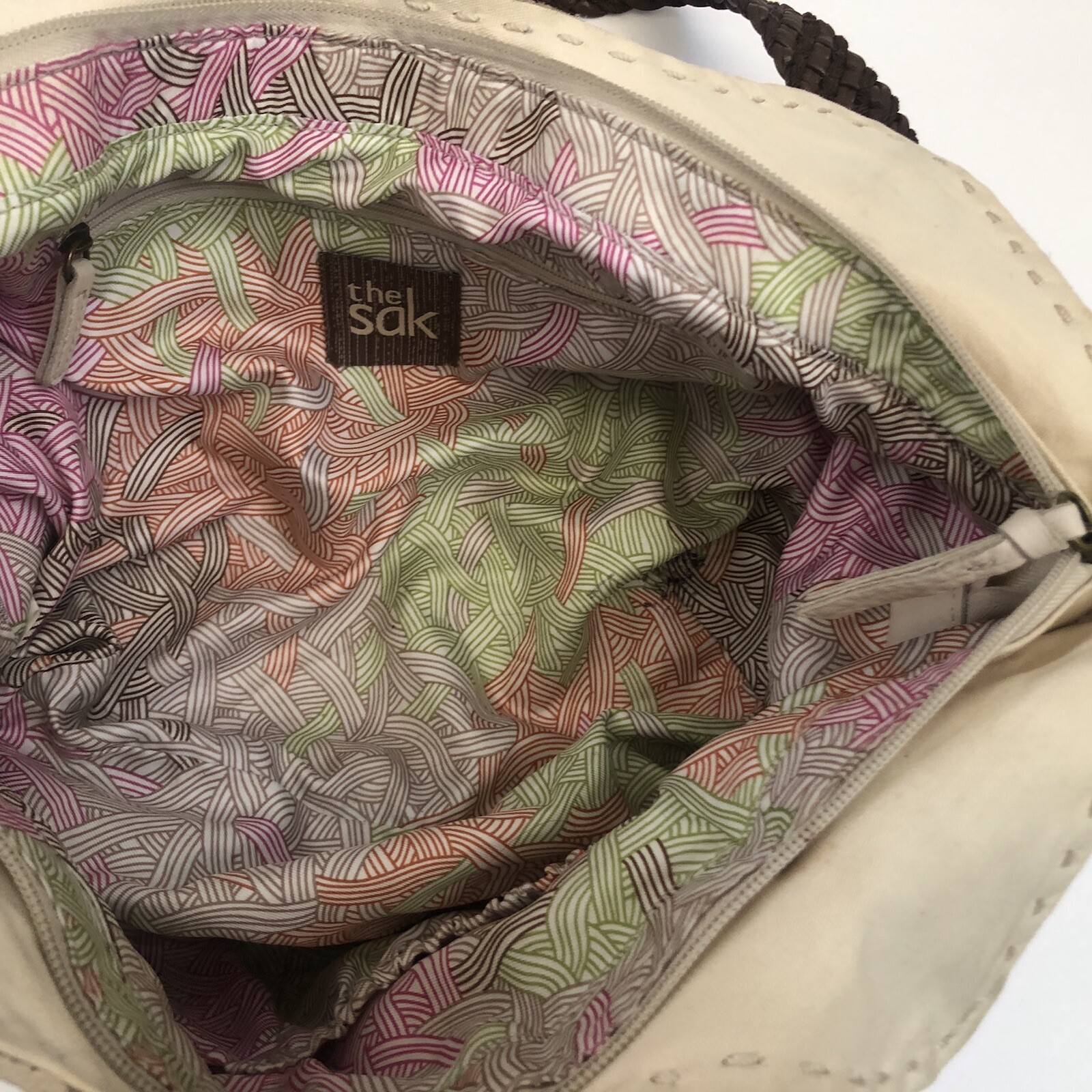 The Sak Shoulderbag Satchel Cream Leather Purse Large… - Gem